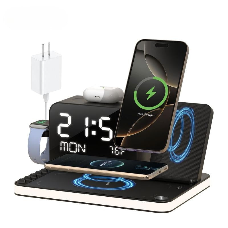 7 in 1 Wireless Charging Station with LED Night Light (Black) – JoyBox